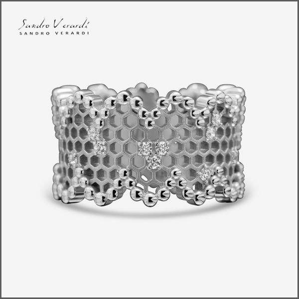 Silver Ring “Hive Radiance” – Sandro Verardi