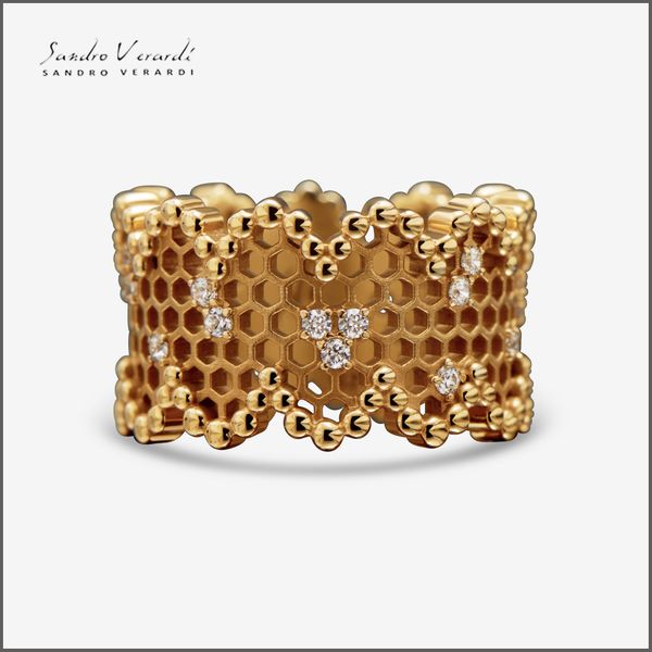 Silver Ring “Hive Radiance” – Sandro Verardi